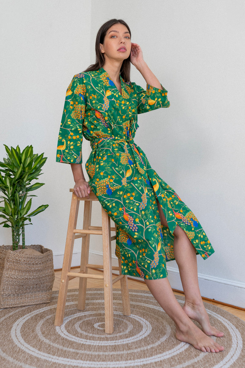 Fearless Peacock | Robe Gift Set - Green – denise rae